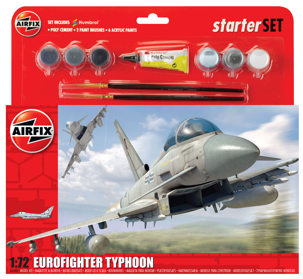 AIRFIX PLASTIC MODEL KIT EUROFIGHTER TYPHOON GIFT SET 1:72 - 58-50098