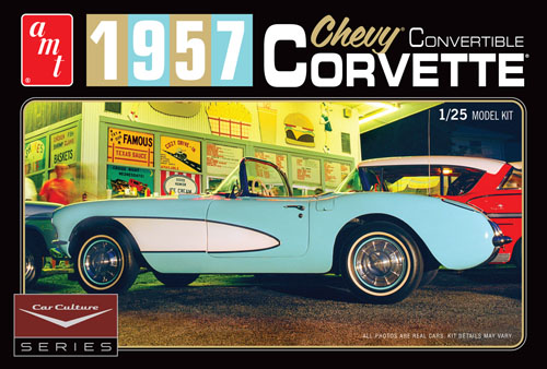 AMT 1/25 1957 AQUA CHEVY CORVETTE CONVERTIBLE